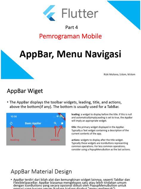 Flutter 4 Pertemuan 12 Appbar New Download Free Pdf Icon Computing Humancomputer