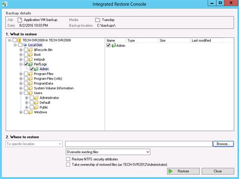hyper v granular restore