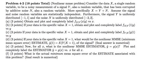 Solved Problem 4 2 18 Points Total Nonlinear Mmse