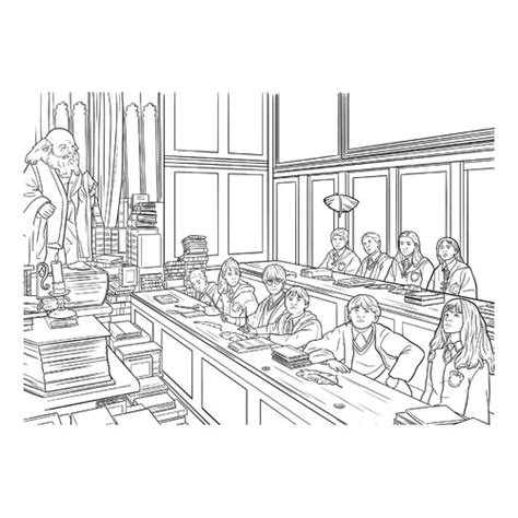 Раскраска Гарри Поттер на занятиях распечатать или скачать