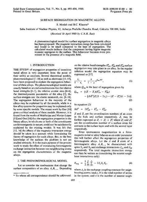Pdf Surface Segregation In Magnetic Alloys Dokumentips