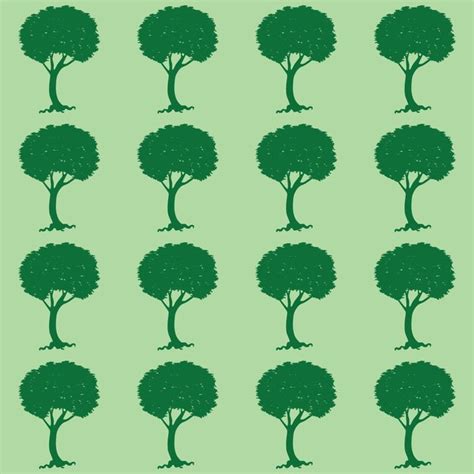 녹색 나무 아이콘 패턴 그림 배경 프리미엄 벡터