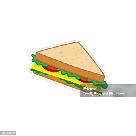 양상추 치즈 토마토와 함께 맛있는 토스트 빵 샌드위치의 벡터 그림 샌드위치 음식에 대한 스톡 벡터 아트 및 기타 이미지 샌드위치 음식 벡터 0명 Istock