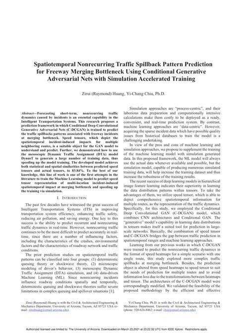 Pdf Spatiotemporal Nonrecurring Traffic Spillback Pattern Prediction For Freeway Merging
