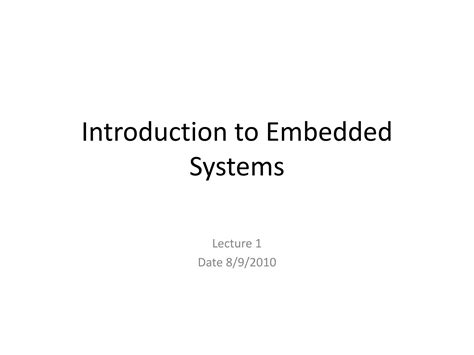 Introduction To Embedded Systempptx