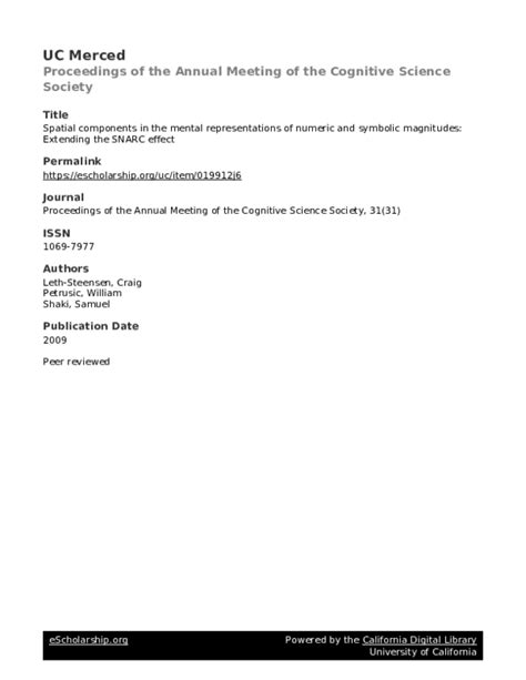 Pdf Spatial Components In The Mental Representations Of Numeric And