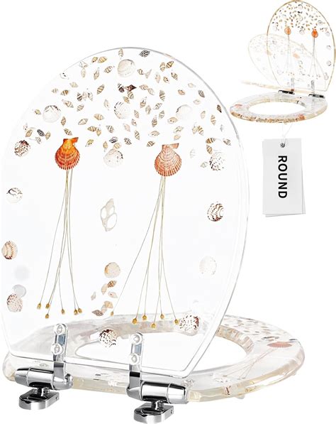 Resin Toilet Seat Round With Easy Clean Adjustable Hinges Soft Close