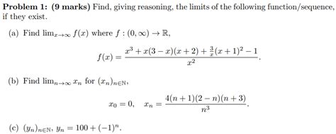 Solved Problem 1 9 Marks Find Giving Reasoning The