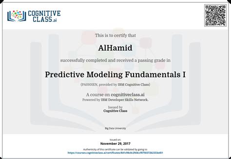 Ibm Cognitive Class Pa0101en Certificate Cognitive Class