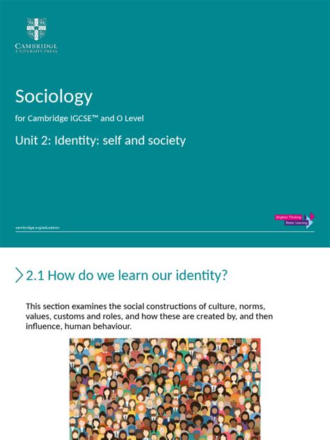 Igcse Sociology C2 Ppt Sw 27 Pdf Socialization Identity Social Science