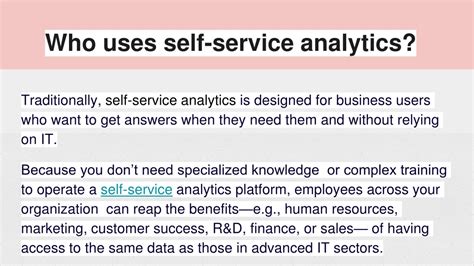 Ppt Integrating Self Service Analytic Tools In Your Workflow