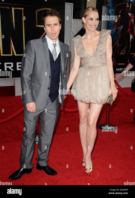 Leslie Bibb And Sam Rockwell Attend The World Premiere Of Iron Man 2