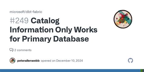 catalog information only works for primary database · issue 249