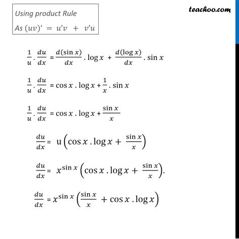 Ex 5 5 9 Differentiate X Sin X Sin X Cos X Chapter 5 Class 12