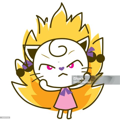 Cat Meow Feel Angry Vector Illustration Stock Illustration Download