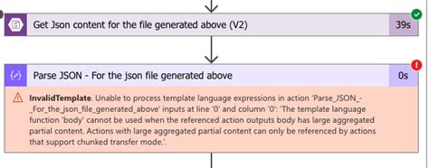 The Template Language Function Body Cannot Be Used When The Referenced Action Outputs Body Has
