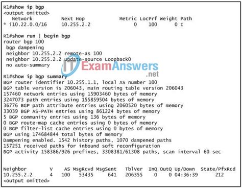 refer to the exhibit router r1 is receiving the prefix 10 22 0 0 16