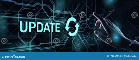 Update System Upgrade Software Version Technology Concept On Virtual Screen Stock Image Image
