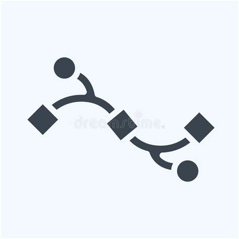 Icon Bezier Curve Related To Graphic Design Tools Symbol Glyph Style Simple Design Editable