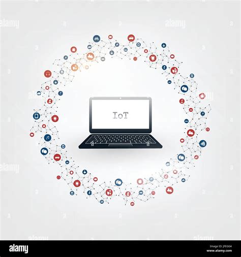 Colorful Smart City Cloud Computing Design Concept With Icons Digital Network Connections