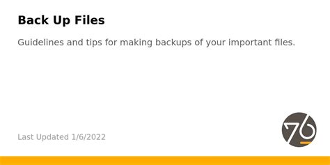Back Up Files System Support