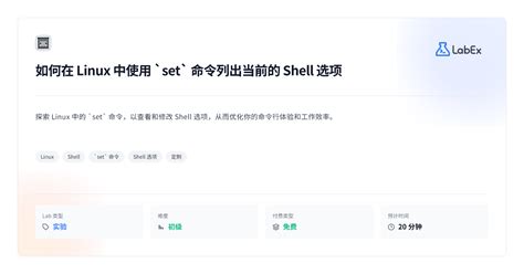 Linux Set 命令：查看和修改 Shell 选项，提升命令行效率 Labex