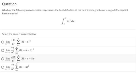Solved Which Of The Following Answer Choices Represents The Chegg