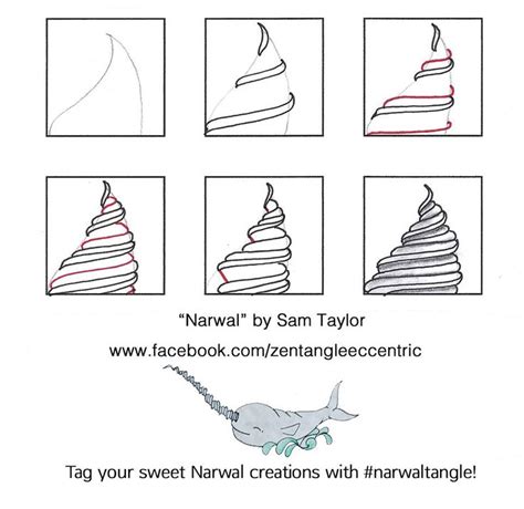 Zentangle Eccentric Narwal Pattern Zentangleeccentric Photos A