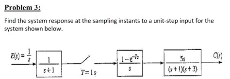 Problem 3 Find The System Response At The Sampling Instants To A Unit
