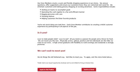 Trader Joe S Job Application Careers