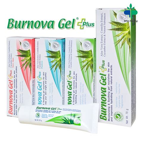 Burnova Gel Plus 25g / 70g เจลใสว่านหางจระเข้ ใบบัวบก แตงกวา สำหรับผิว ...