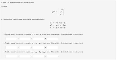 Solved 1 Point This Is The Second Part Of A Two Part Chegg Com