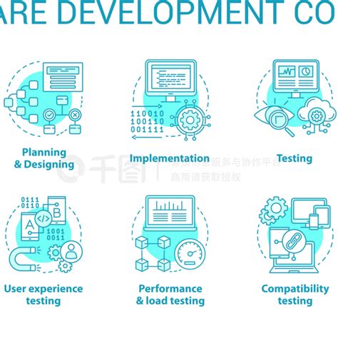 安全免抠元素 蓝色风格的软件开发流程图 素材免费下载 1500像素 Eps格式 编号38093322 千图网
