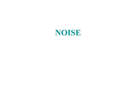 Noise Ppt
