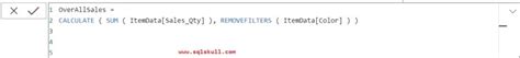 Removefilters Function Dax Sql Bi Tutorials