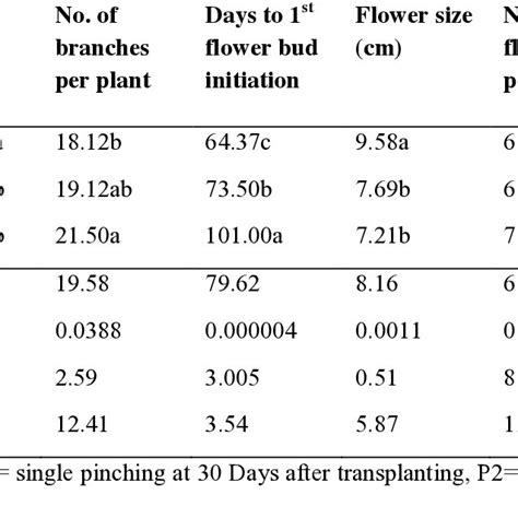 Effect Of Pinching In Growth Parameters Of African Marigold Tagetus