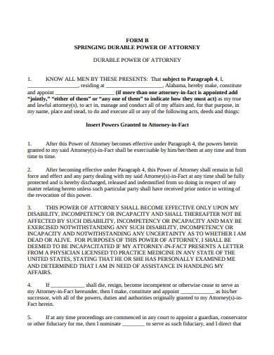 Free 10 Springing Power Of Attorney Samples In Pdf Ms Word