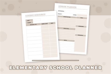 Elementary School Planner Elementary Student Planner Etsy