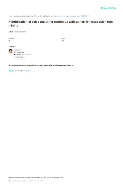 Pdf Hybridization Of Soft Computing Technique With Apriori For Association Rule Mining