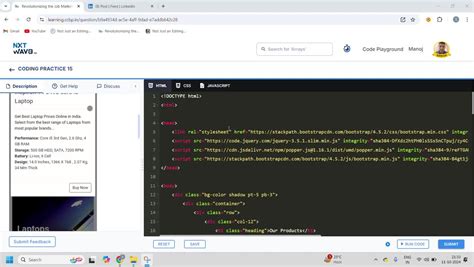 Sai Ganesh On Linkedin Coding Nxtwave Html5 Css3 Ccbpacademy Ccbpian Html Css Bootstrap