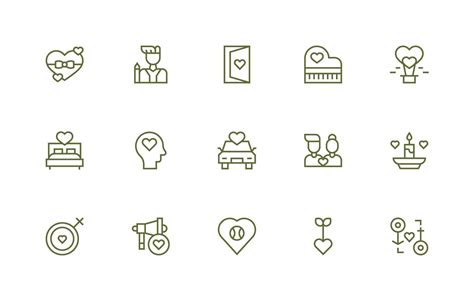 15 Regular Line Vectors For Passion Theme Smart Icon Collection