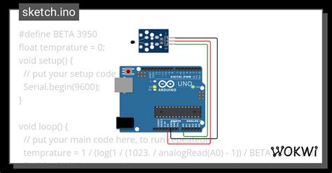 Temprature Sensor Wokwi Esp32 Stm32 Arduino Simulator