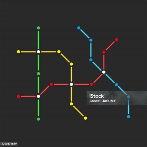 가상의 도시의 추상 적 지하철 계획 지하철 역 디자인 빈 모형에 대한 가이드 공란에 대한 스톡 벡터 아트 및 기타 이미지 공란 지도 지하 위치 묘사 Istock