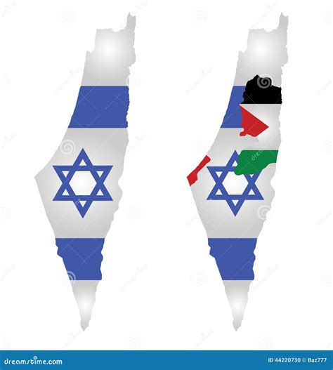 Israel And Palestine Flag Map Mapa Izrael I Palestyna — Grafika