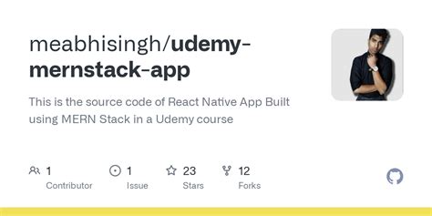 github meabhisingh udemy mernstack app this is the source code of react native app built