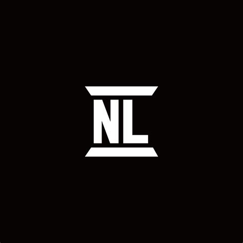 Nl Logo Monogram With Pillar Shape Designs Template 2963201 Vector Art