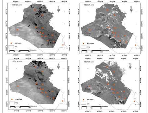 Nddi And Medi Indices Of Modis Surveillance Shows The Range Of The Dust Download Scientific