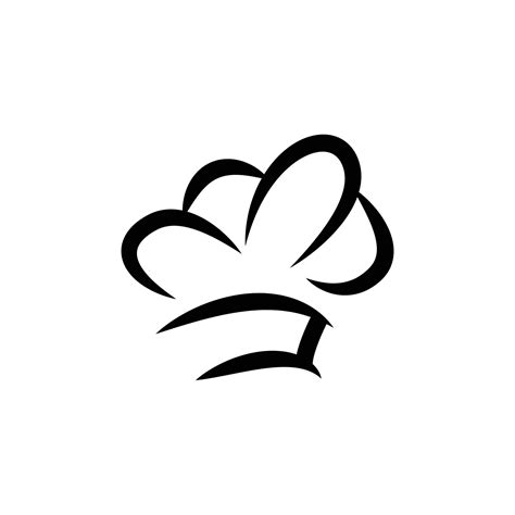 Simple Chef Hat Logo Design Template Silhouette Vector Illustration