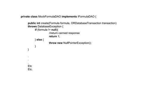 Testing With Mock Objects Ppt