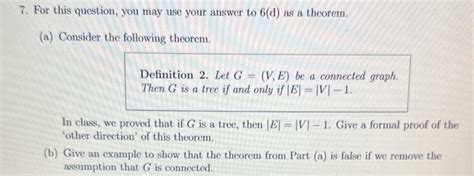 solved definition 2 let g v e be a connected graph then